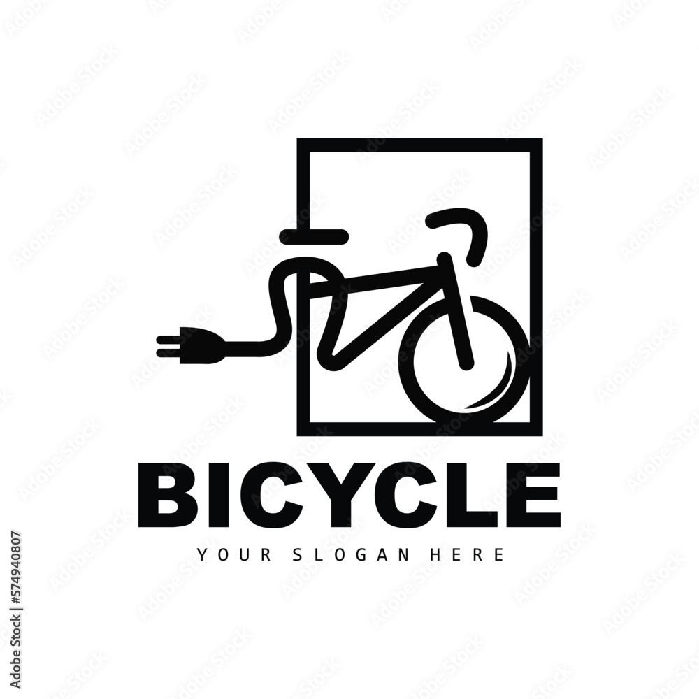 Electric Bicycle Logo, Vehicle Design, Sport Bike Vector, Bike Template Icon Illustration Stock ...