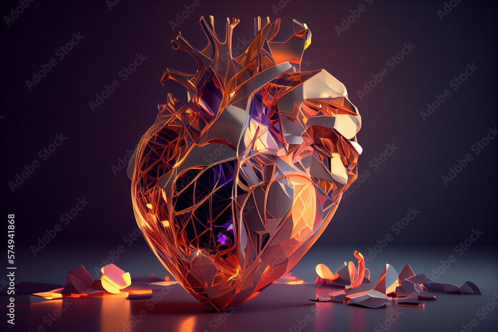 anatomic heart, geometric style, human heart, anatomy, AI Generated ...