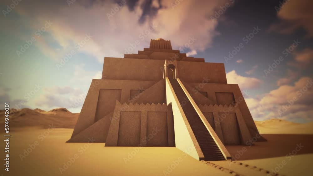 Sumerian Pyramid Ziggurat 3D Video Animation Stock 비디오 | Adobe Stock