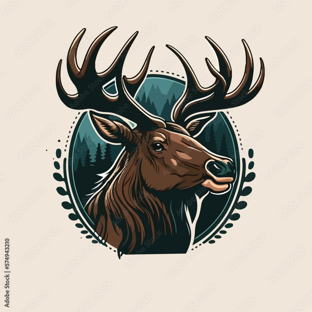 Elk Head Vector