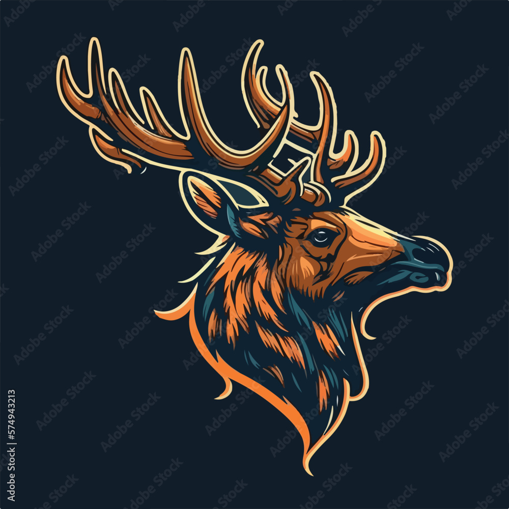 Elk Head Vector