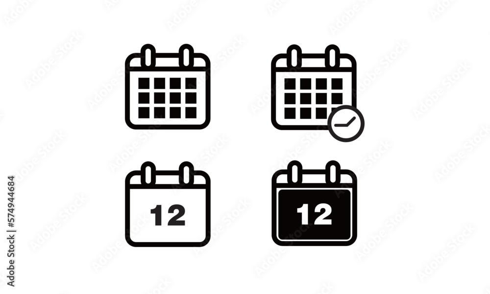 Calendar icon, vector illustration. Flat design style. vector calendar ...