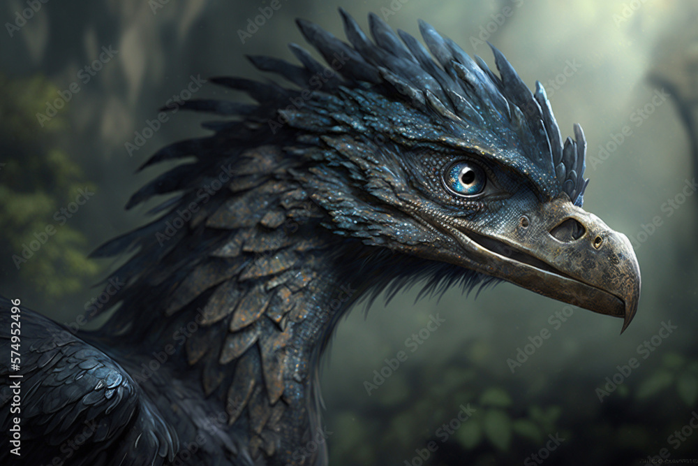 Illustration of a dinosaur bird | Microraptor was a small, feathered ...