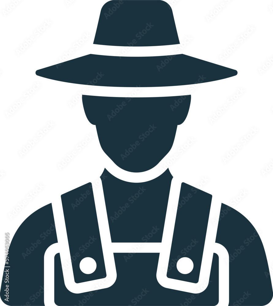 Farmer icon. Monochrome simple sign from agriculture collection. Farmer ...