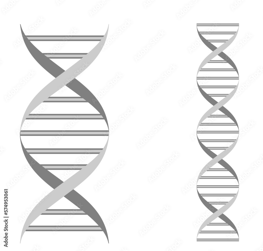 DNA icon. Monochrome symbol. Deoxyribonucleic acid chain isolated on ...