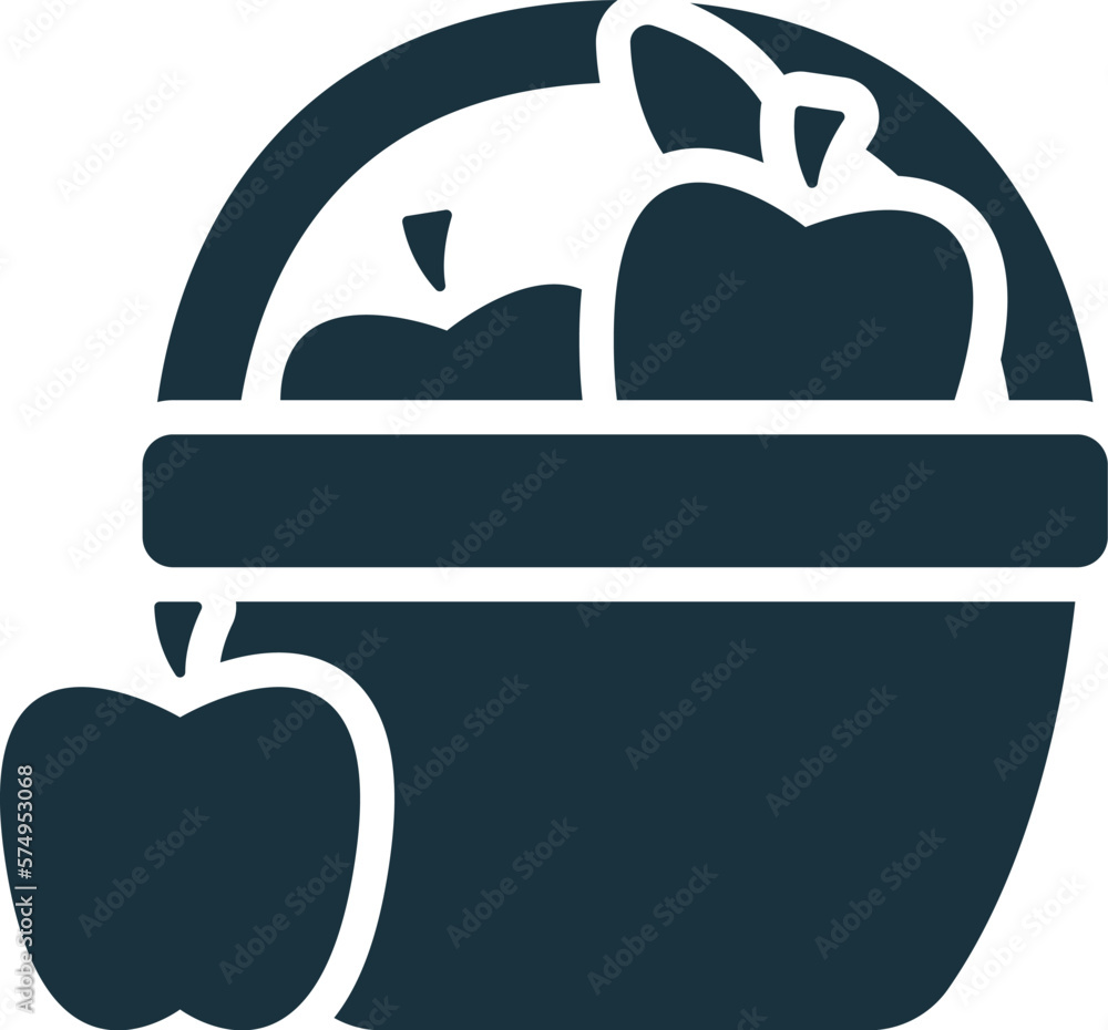 Apple harvest icon. Monochrome simple sign from agriculture collection ...