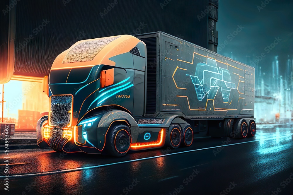 Zukunft des autonomen Frachttransports, AV - Lastwagen, generative KI ...