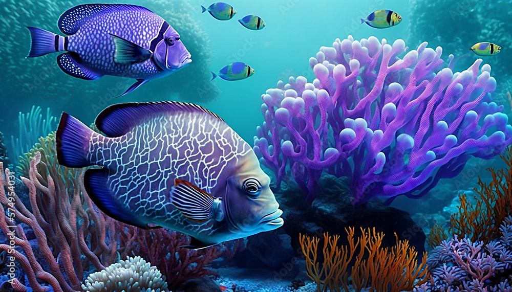 Sea background with tropical fish and coral reefs new quality universal ...