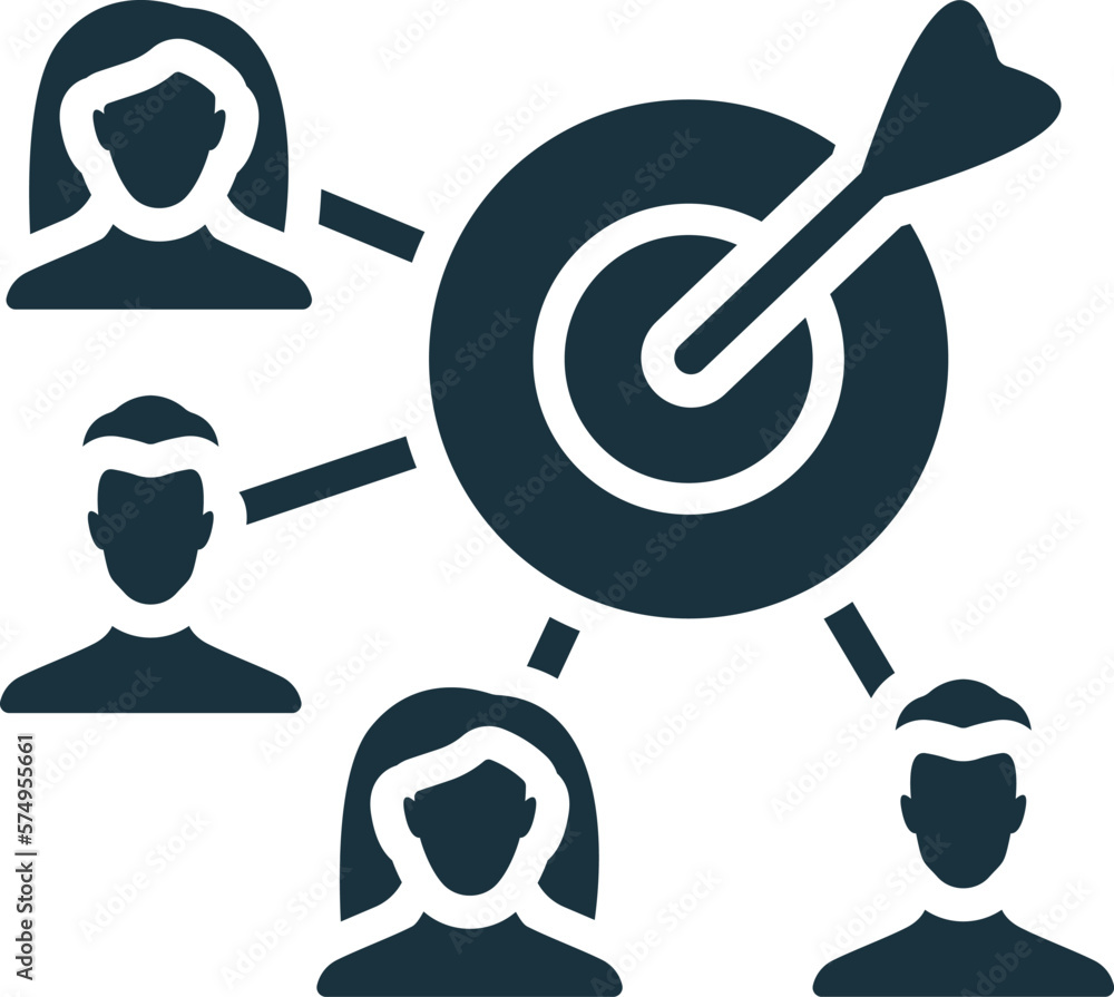 Target audience icon. Monochrome simple sign from blogging collection ...