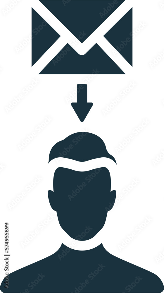 Direct message icon. Monochrome simple sign from blogging collection ...