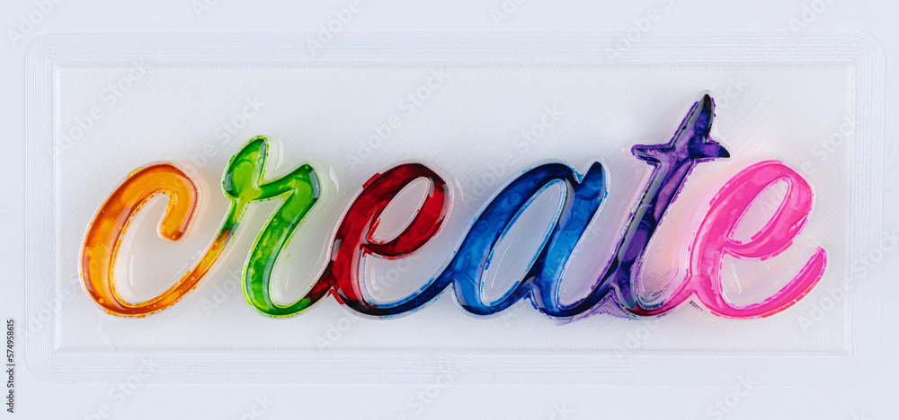 Letters create on form with colored paints Stock Photo | Adobe Stock