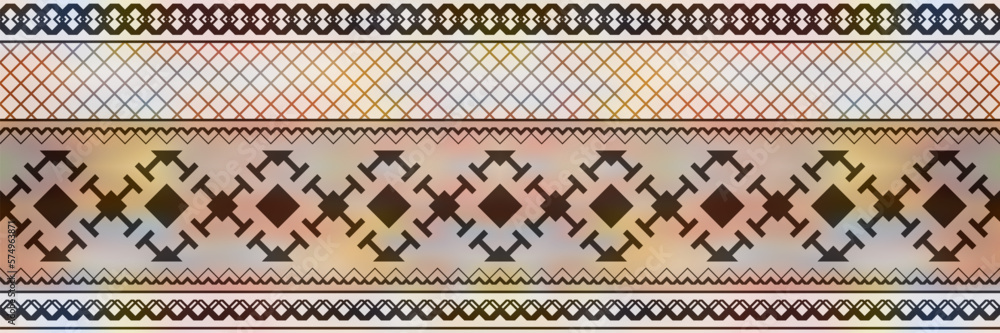 Seamless border, ethnic background, vector banner Stock Vector | Adobe ...