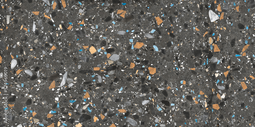 Ilustração do Stock: Black and gold stone terrazzo texture, natural ...