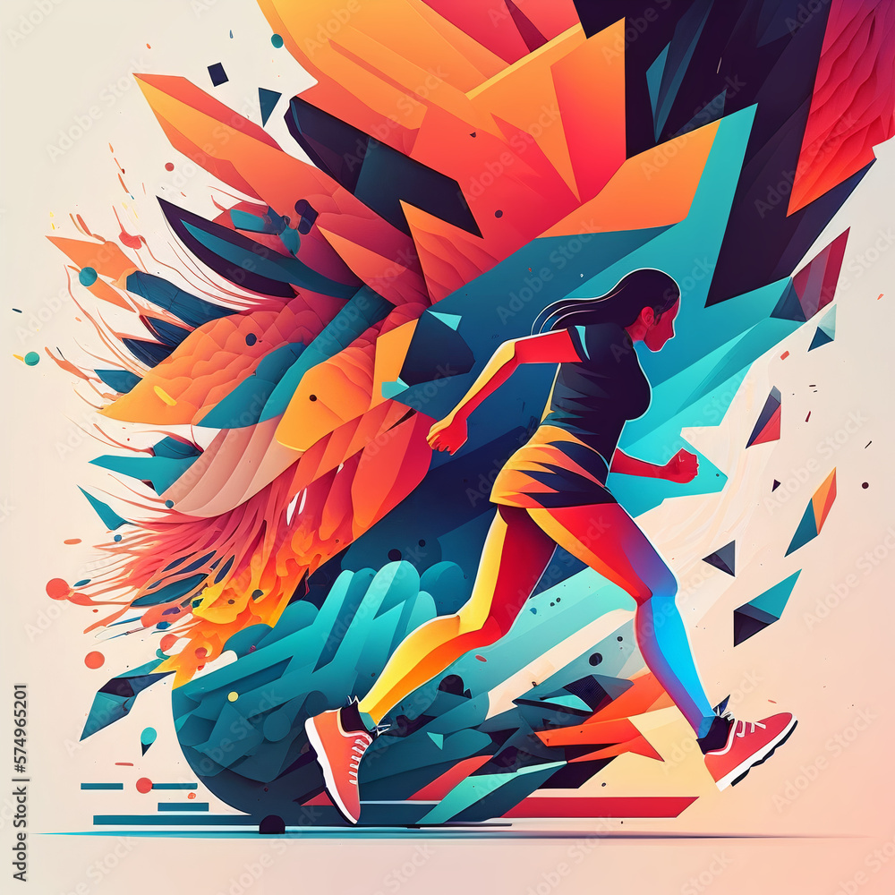 abstract illustrations with vibrant colors and bold shapes Stock ...