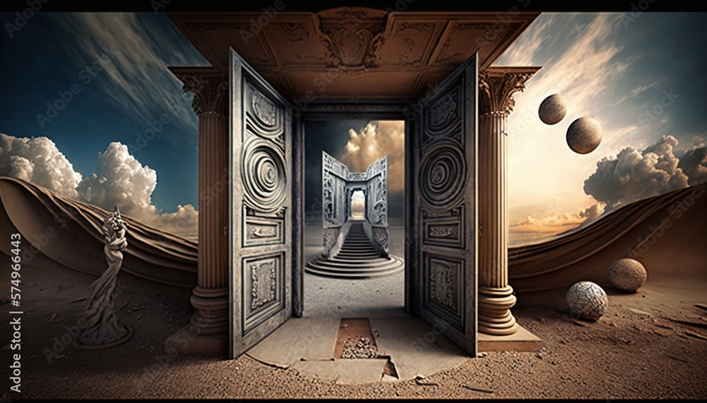 Alien Monument with Very Symmetrical and Colorful Futuristic Details ...