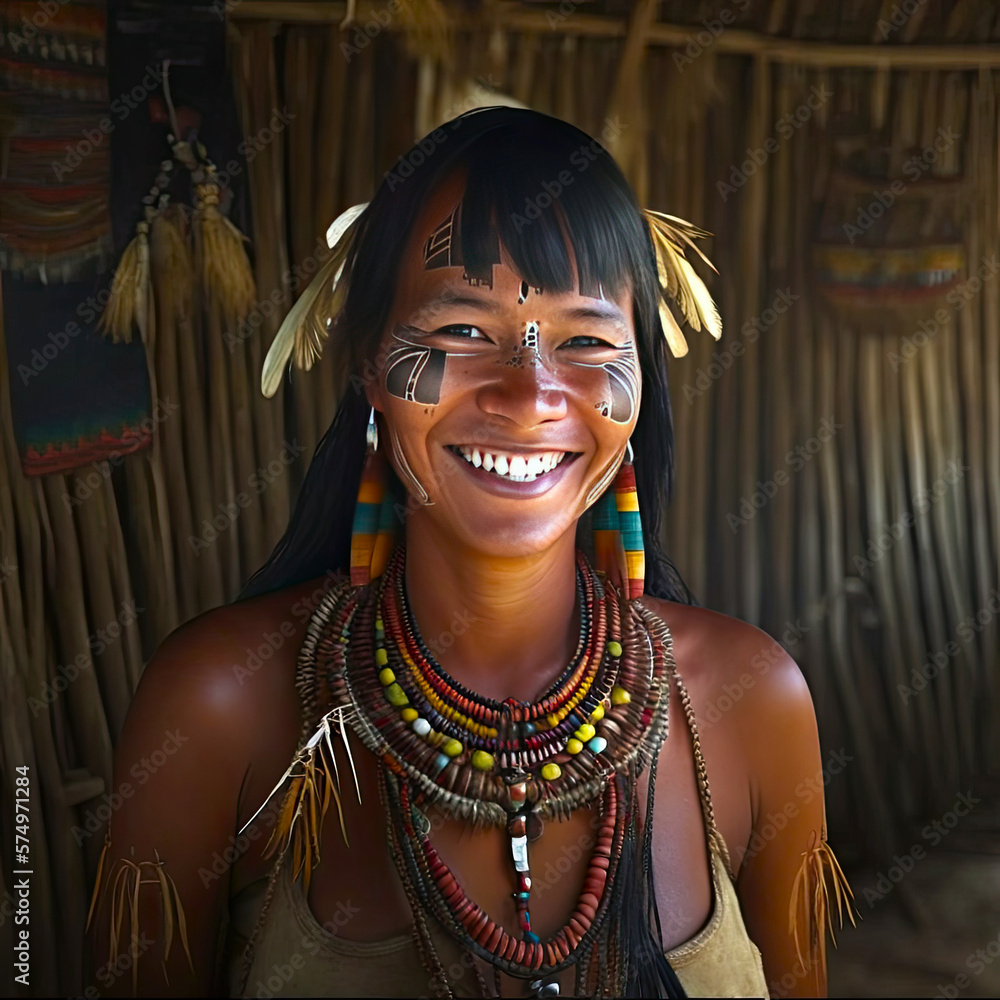 Realistic illustration in artificial intelligence. Portrait of an ...