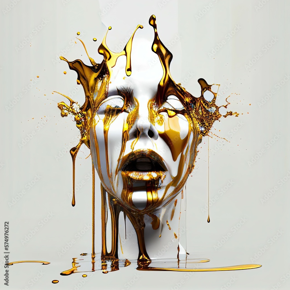 Fictional character, face dripping and melting with liquid paint ... Fictional character, face dripping and melting with liquid paint ...