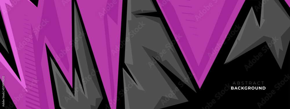 Sports design for racing premium 3d purple grey vector banner ...