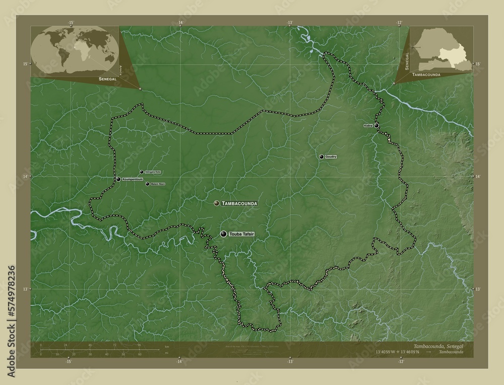 Tambacounda, Senegal. Wiki. Labelled points of cities Stock ...