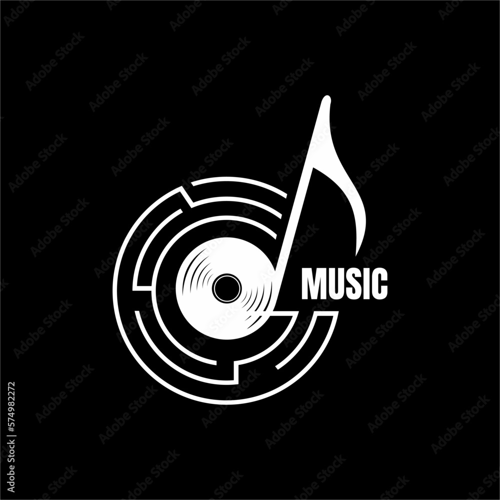 Music logos. Music logo design with music disc concept in letter G ...