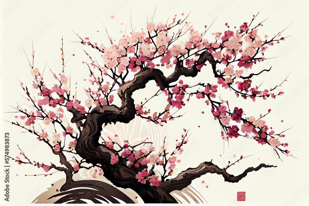 Japan Cherry Blossom. Sakura Spring Japanese Festival Hanami With ...