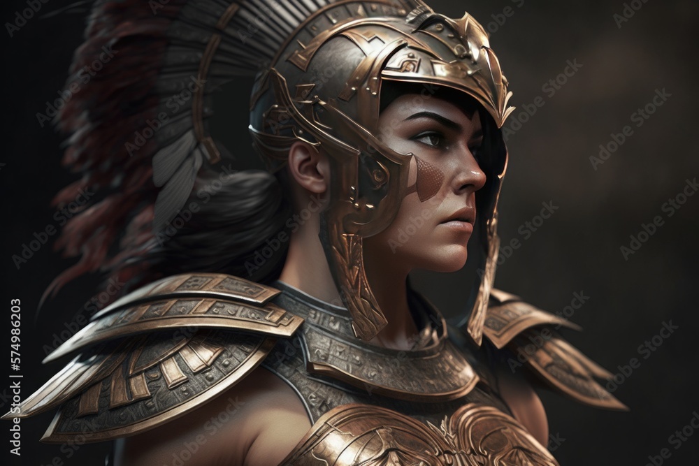 Female gladiator, feminism in the roman empire, created with generative ...
