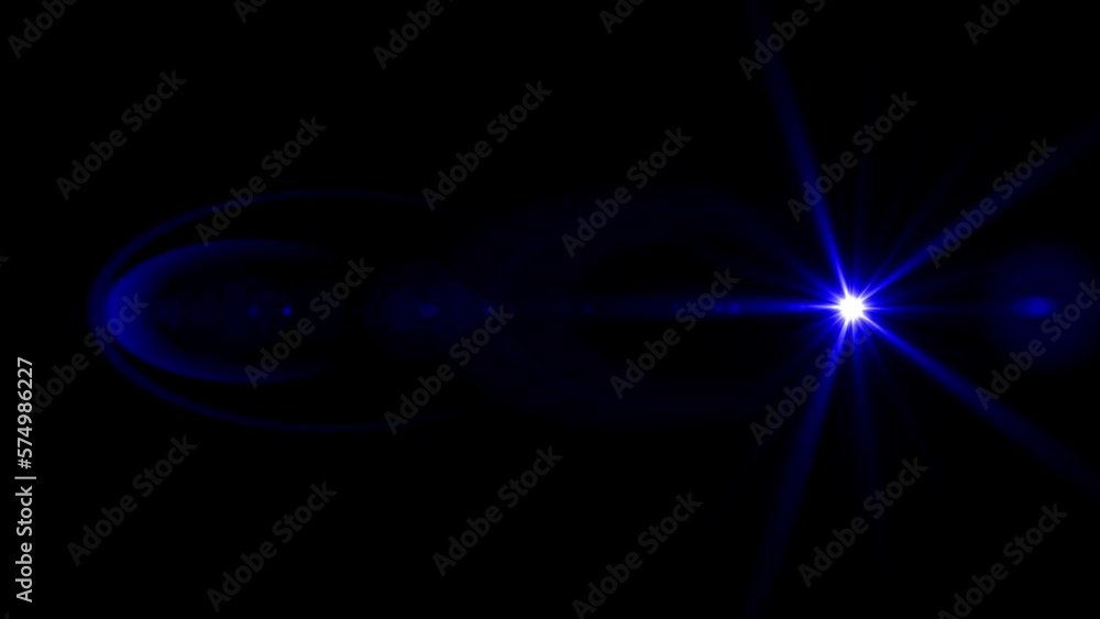 Blue lens flare effect. 4K resolution. Very high quality and realistic ...