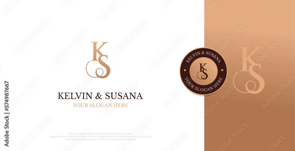 Wedding Logo Initial KS Logo Design Vector Stock Vector | Adobe Stock