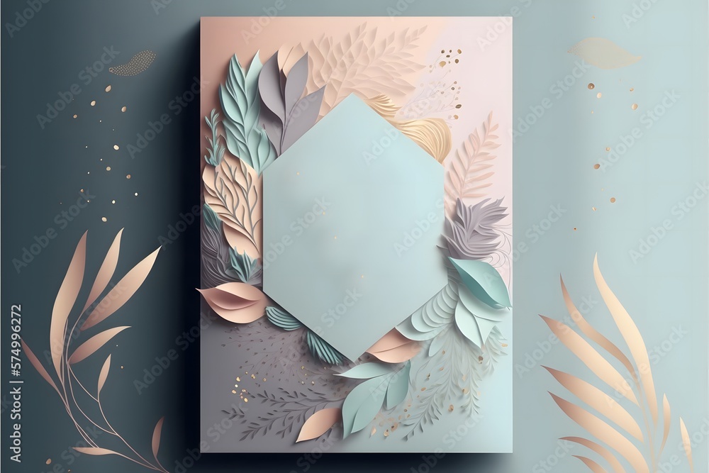 Wedding card design in pastel color palette Stock Illustration | Adobe ...
