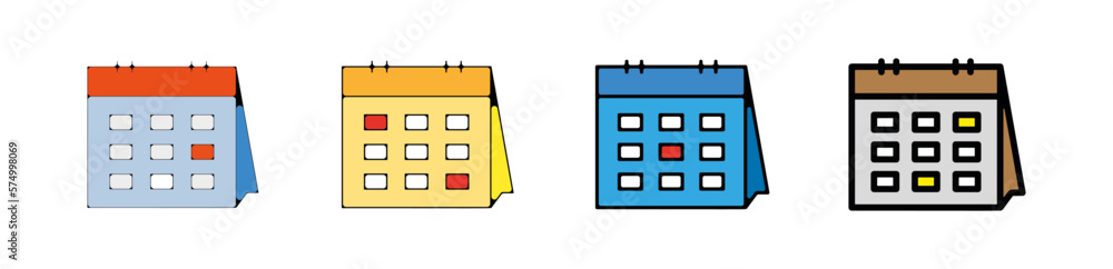 Vetor de picto logo icones et symbole trace couleur calendrier annee ...