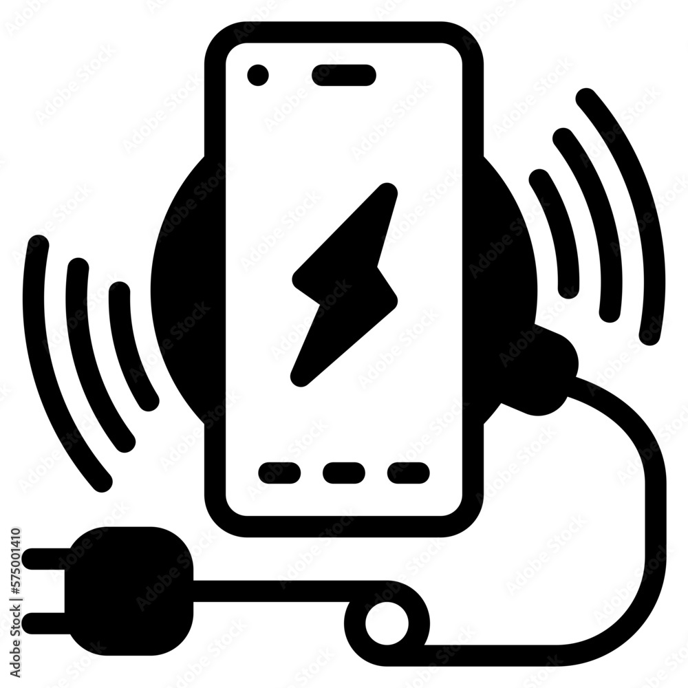 Wireless charger icon for smart, control, technology, internet, network ...