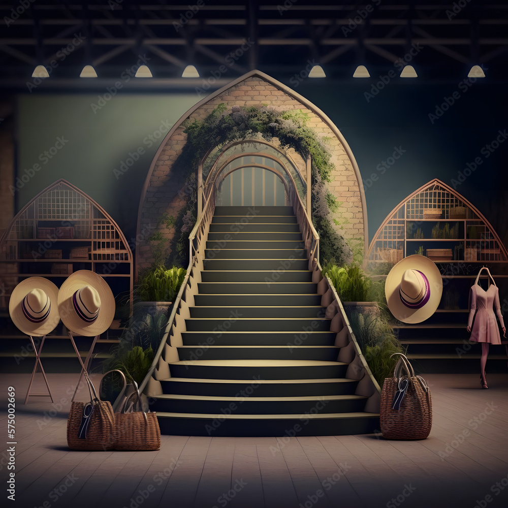 Ultra realistic modern catwalk for miss pageant Stock Illustration ...