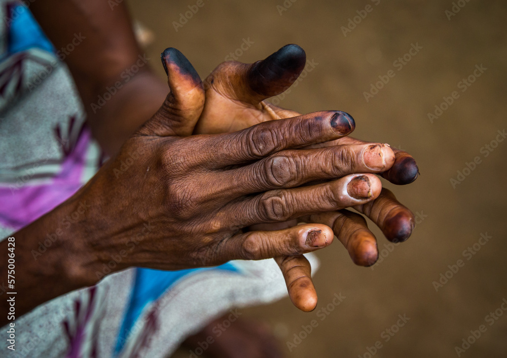 Benin, West Africa, Bopa, woman clapping hands during a voodoo ceremony ...