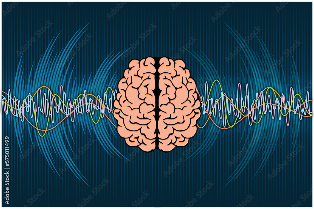 A digital illustration of different kinds of waveforms produced by ...