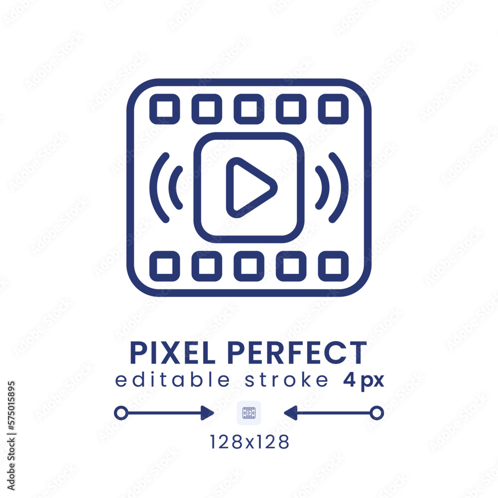 Vetor do Stock: On-demand streaming linear desktop icon. Subscription ...