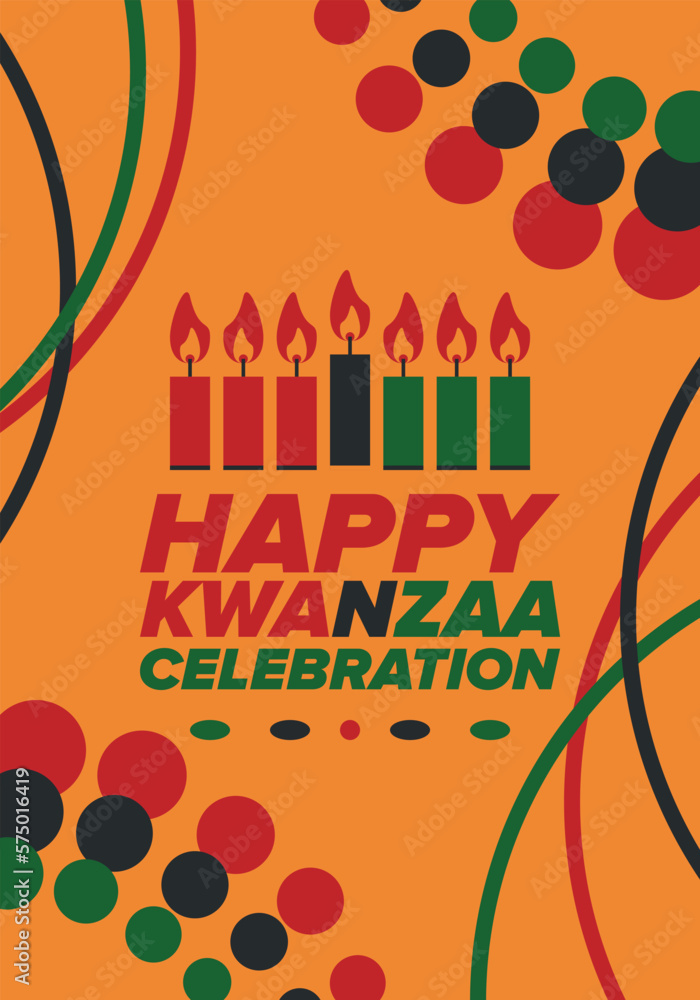 Kwanzaa Happy Celebration. African and African-American culture holiday ...