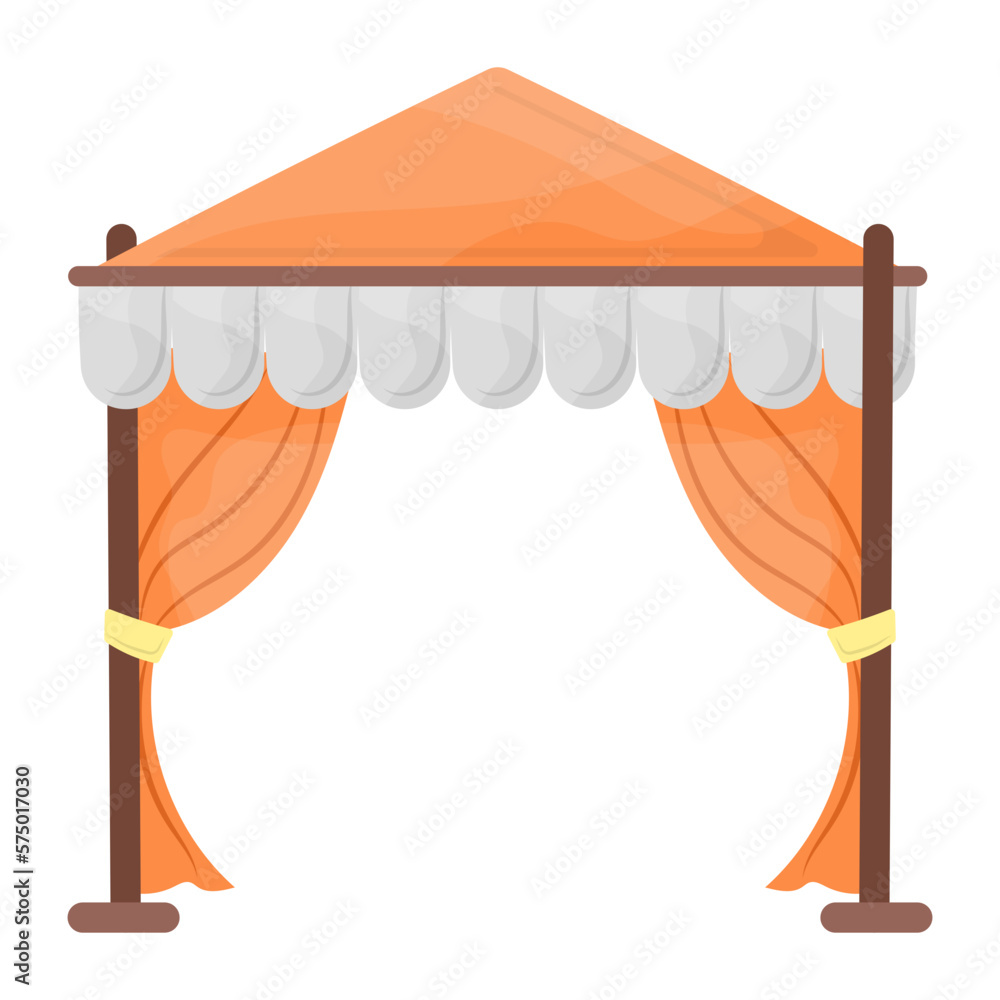 Overnight Luxury Desert Camp concept, Bedouin tent vector color icon ...