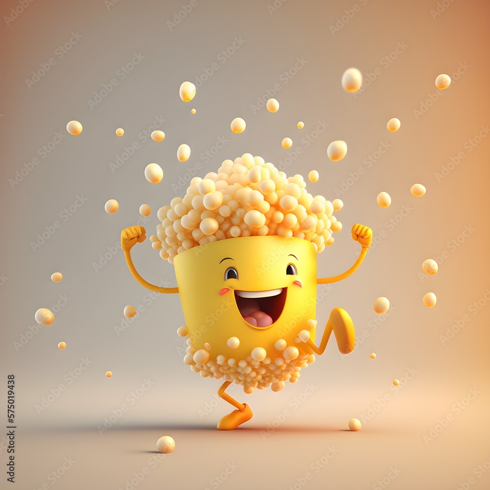 Dancing Happy Popcorn Character and also Cute Cartoon Corn octane ...