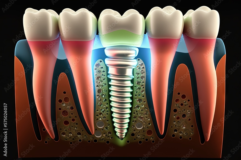3d rendered illustration of a human tooth . AI generated art ...
