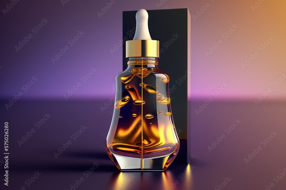 Cosmetic serum Oil on Saggy skin cell Skin Repair. AI generated art ...