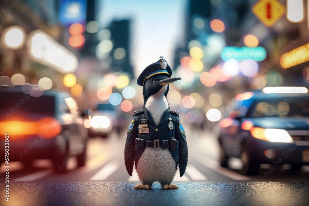 Unreal Engine's Cinematic Penguin Cop directing Traffic with Depth of ...