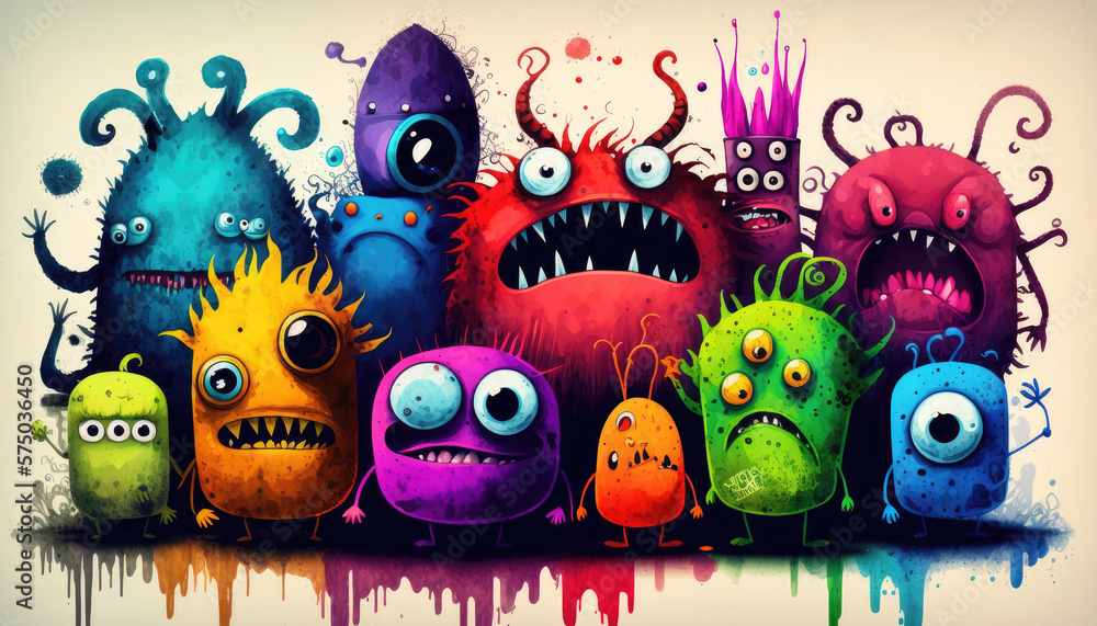 "Colorful Monster Doodle Art" - a series of fun and quirky monster ...
