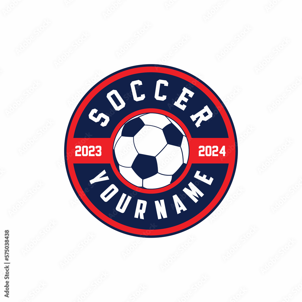 Vecteur Stock Football logo in flat style. Soccer ball. Sport games ...