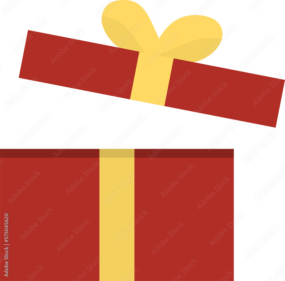 Present box in png. Gift box on transparent background. Red open gift ...