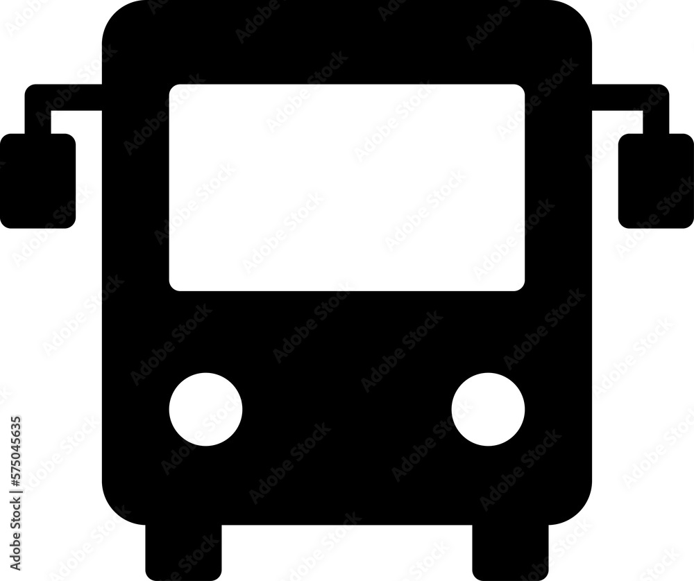 Bus icon in png. School bus icon in black. Auto symbol on transparent ...