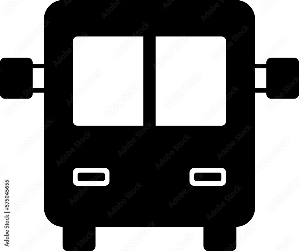 Bus icon in png. School bus icon in black. Auto symbol on transparent ...