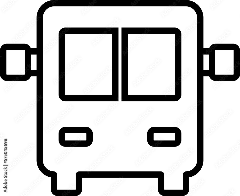 Outline bus icon in png. School bus icon in black. Outline auto symbol ...