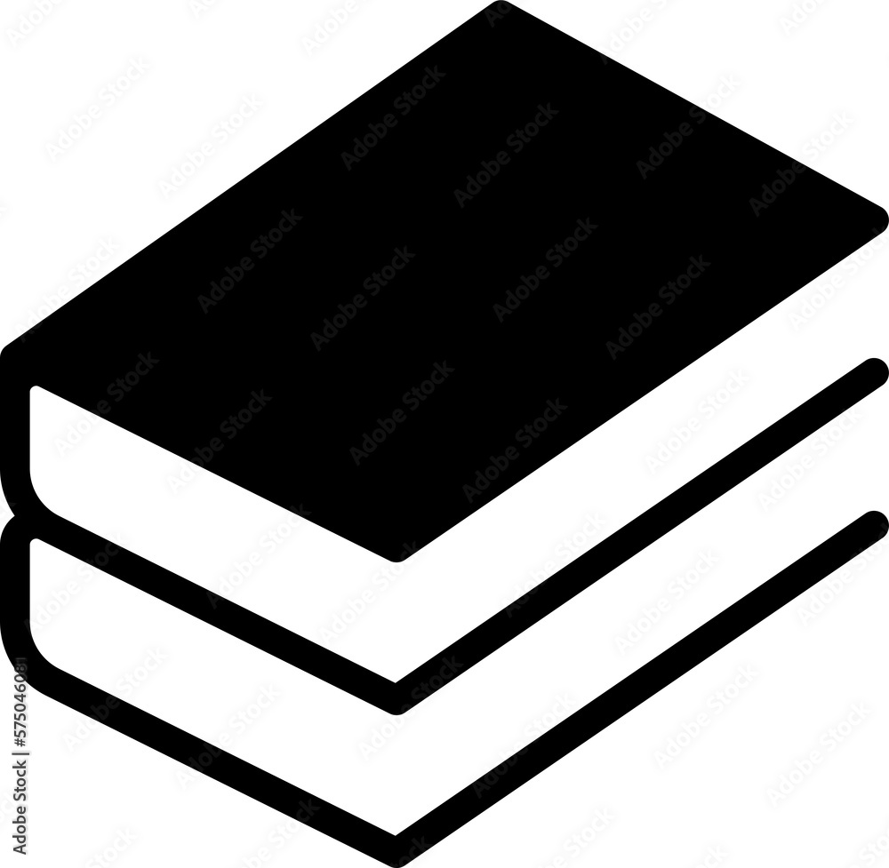 Book icon in png. Black book on transparent background. Glyph book ...