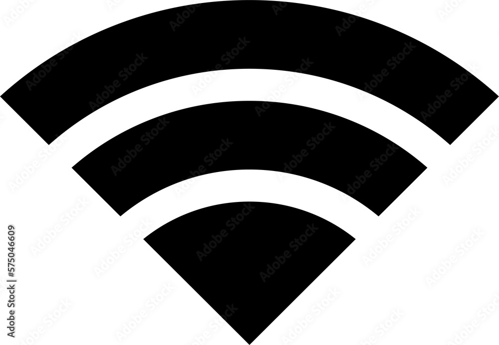 Wifi icon in png. Wi-fi symbol in black. Wireless symbol on transparent ...