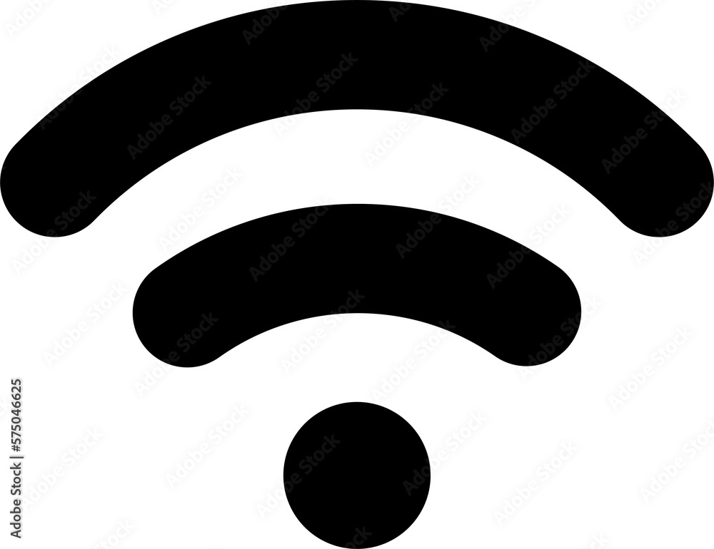 Wifi icon in png. Wi-fi symbol in black. Wireless symbol on transparent ...